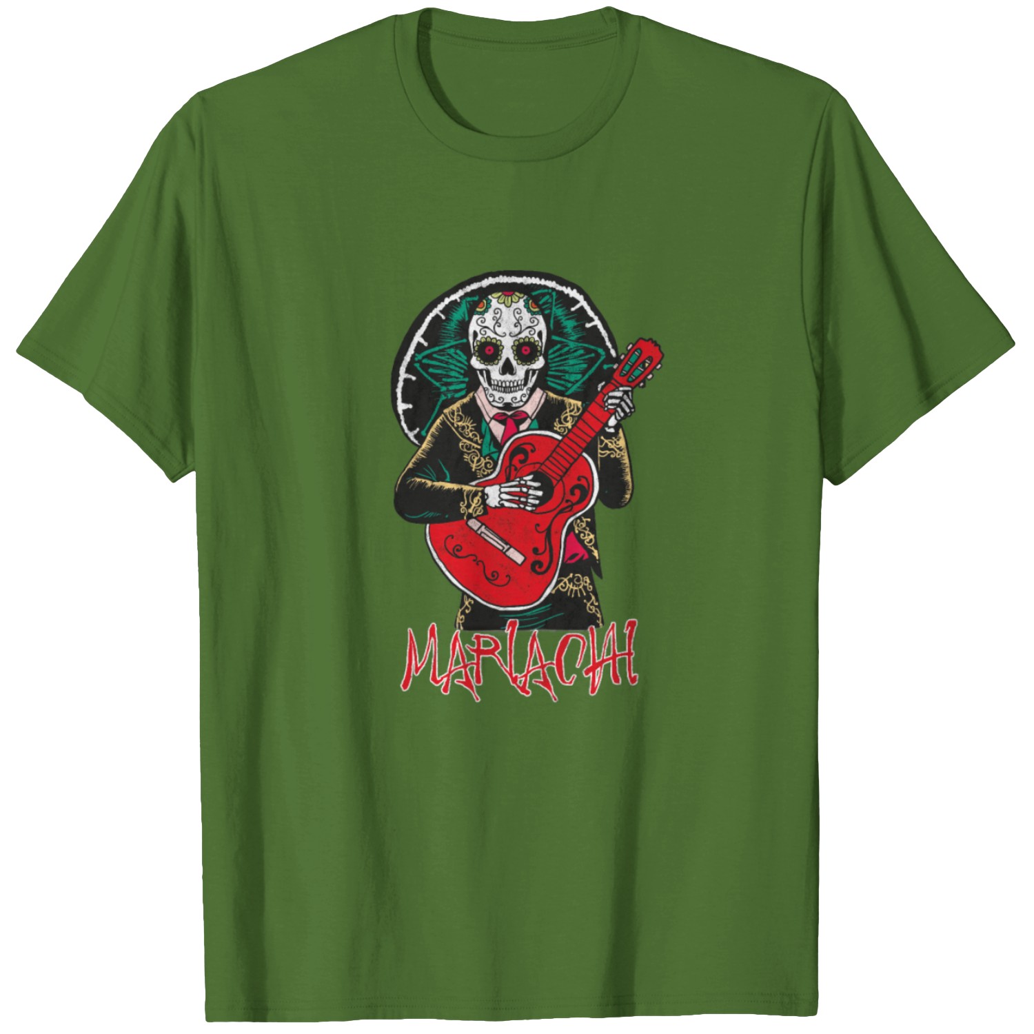 Mexican Mariachi Skull Latin America Guitarist T-shirt