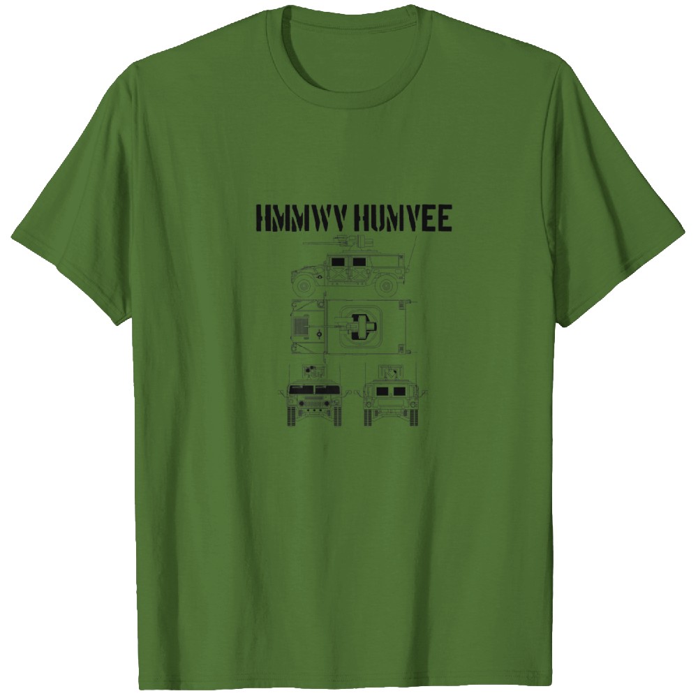 Humvee Military Combat Vehicle Schematic HMMWV Hum T-shirt