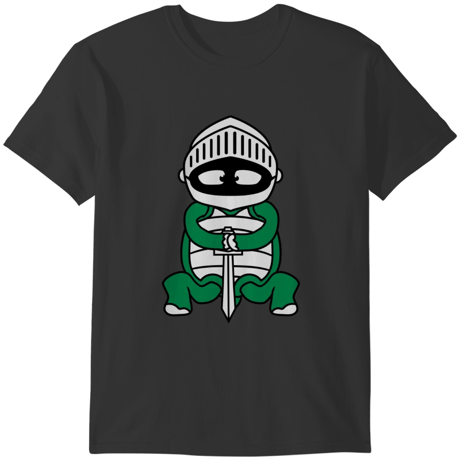 Chevalier Soldat Guerrier épée Casque Armure Médié T-shirt