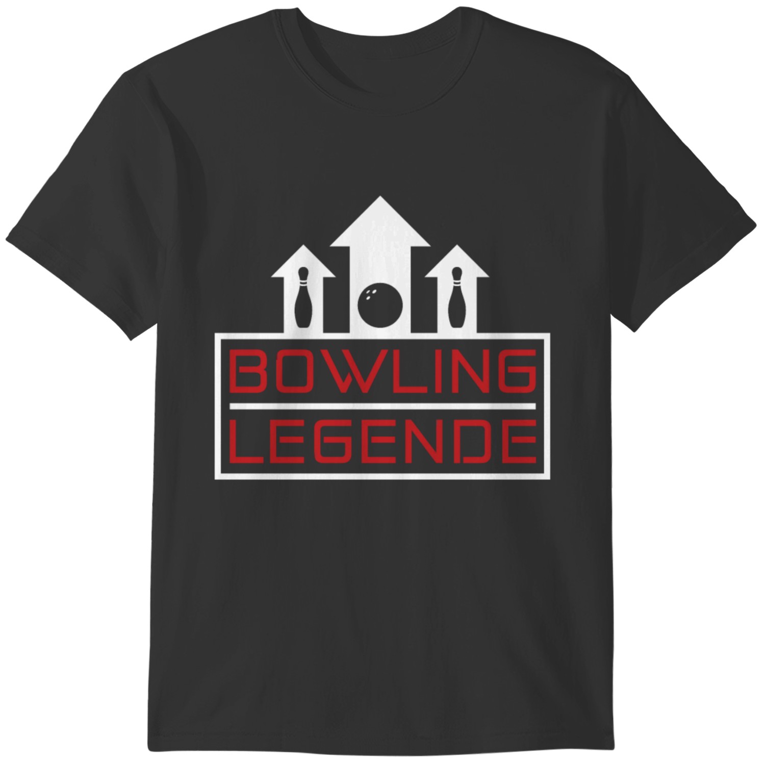 Légende Du Bowling Avec Goupille De Boule De Bowling Flèche T-shirt