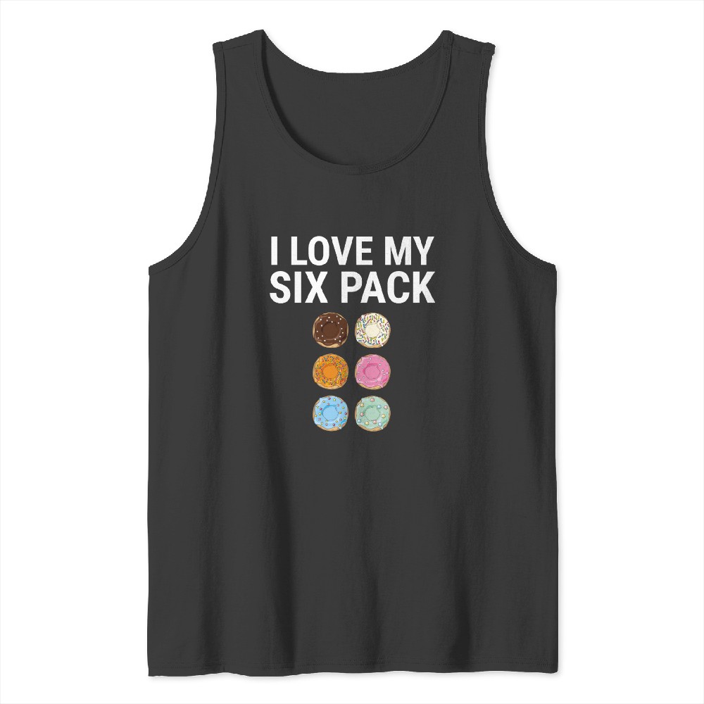 Funny Six Pack Abs Donut Gym Workout Tank Top