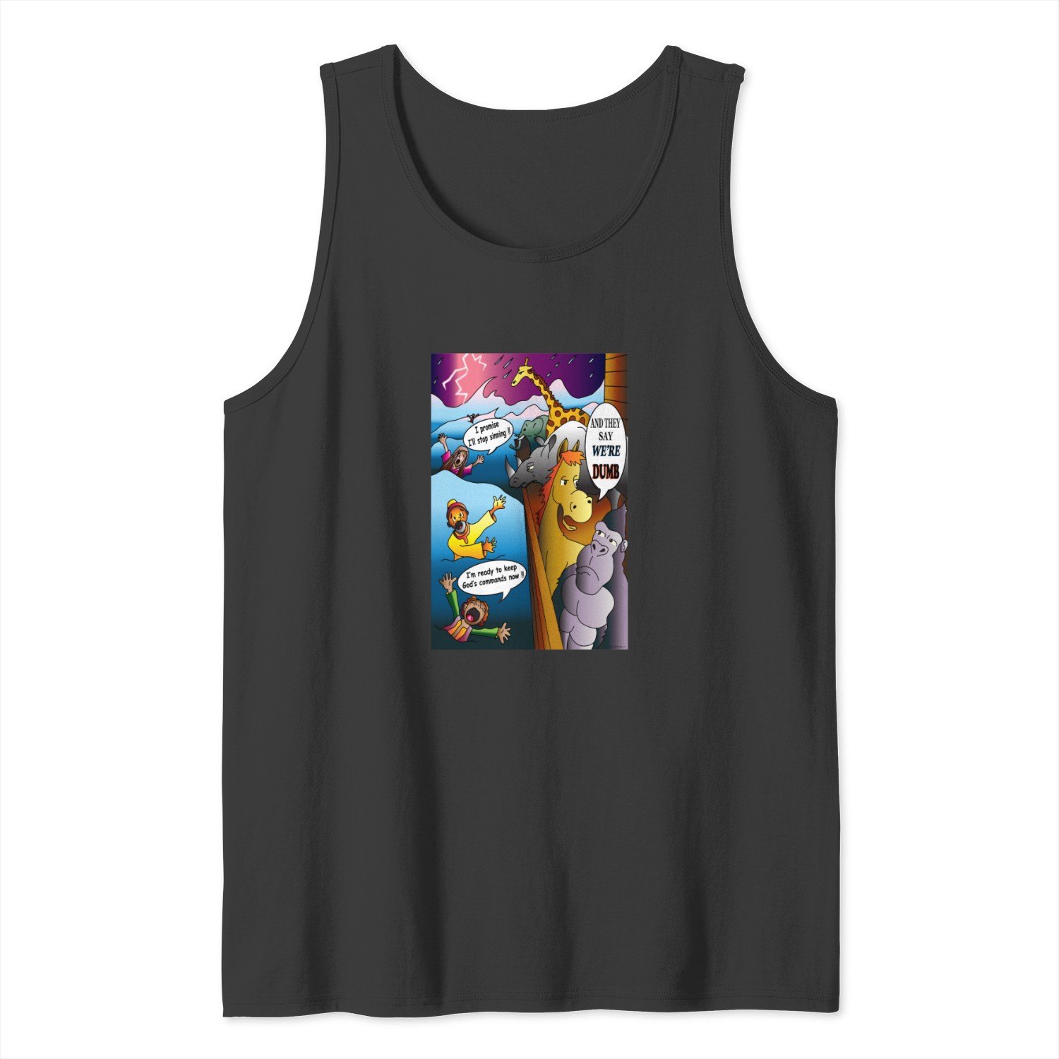 Noah's Ark Cartoon Tank Top