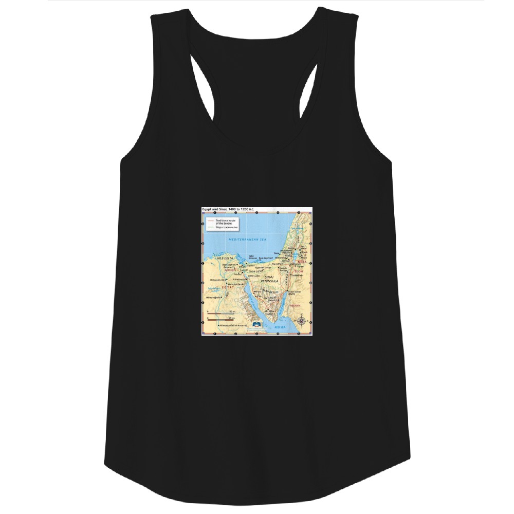 Map Of Moses Exodus Egypt And Sinai 1400 To 1200 B Tank Top