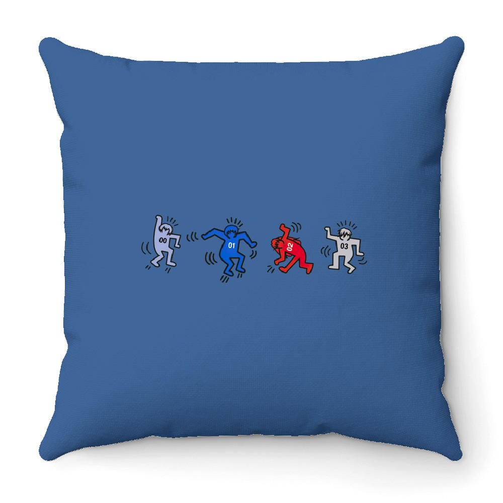 Keith Haring X NGE - Neon Genesis Evangelion - Throw Pillows