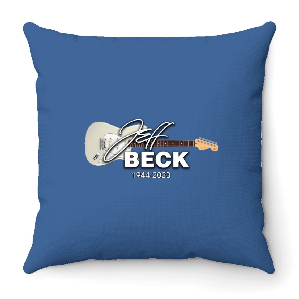 Jeff Beck 1944 - 2023 Throw Pillows, Legends Never Die Jeff Beck