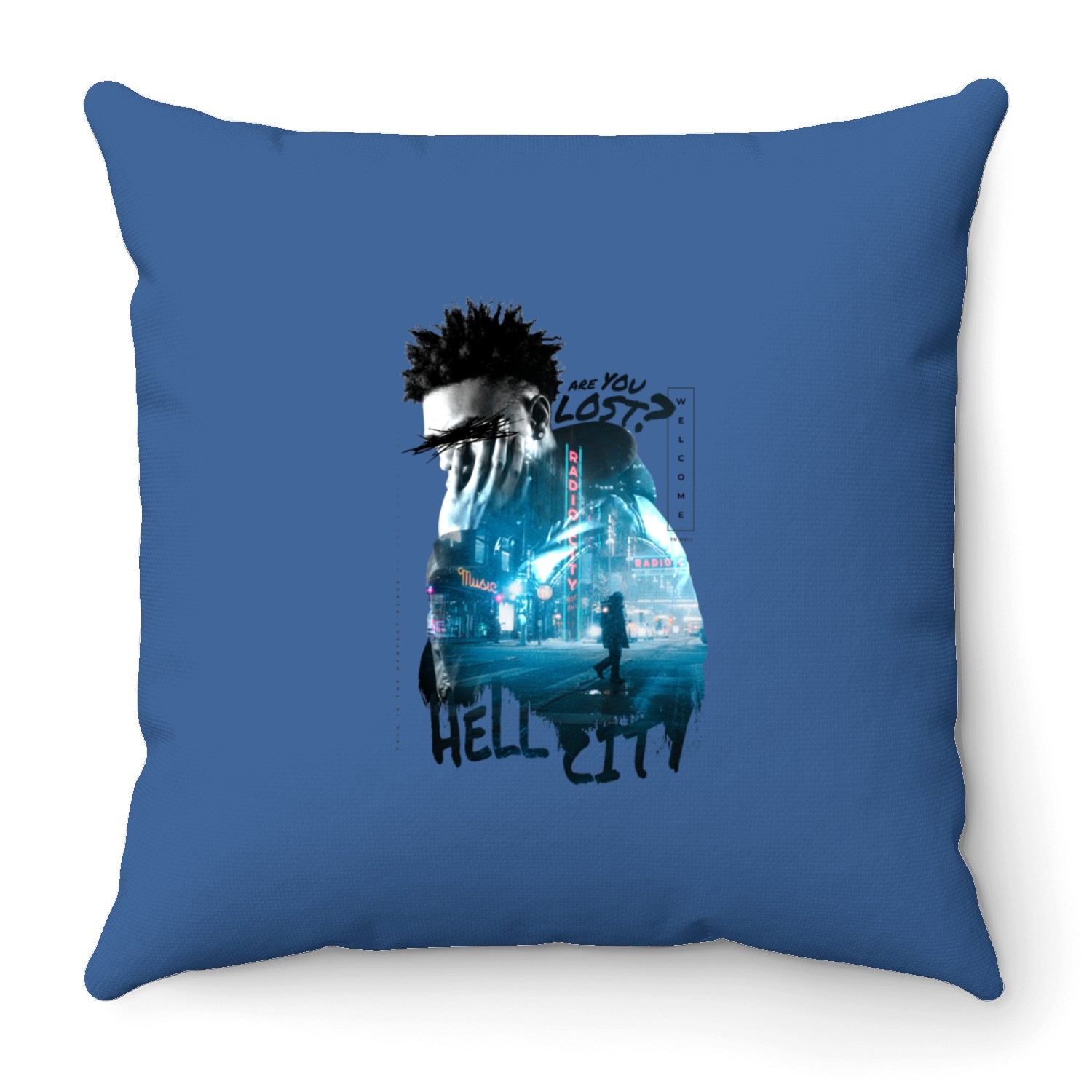 Are You Lost - Welcome To Hell City Throw Pillows