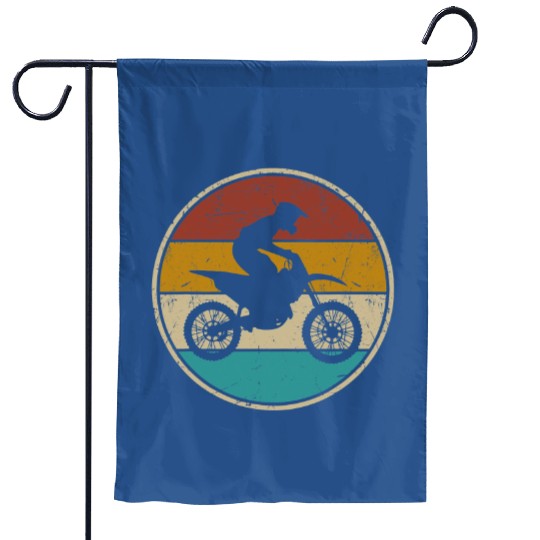 Vintage Motocross Bike Dirtbike Racing Retro Dirt Bike Rider Garden Flags