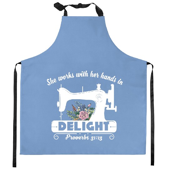 Sewing Machine Bible Christian Quote Sewer Quilter Kitchen Aprons