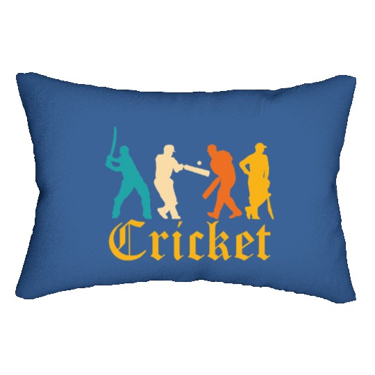 Vintage Cricket For Cricketers And Cricket Player 3 Lumbar Pillows