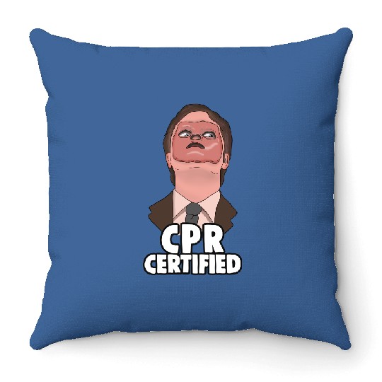 The Office Memes: Dwight CPR Certified - The Office Us - Throw Pillows