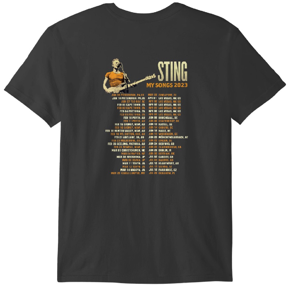 Sting My Songs Tour 2023 Double Sided T Shirts, Sting Tour Double Sided ...