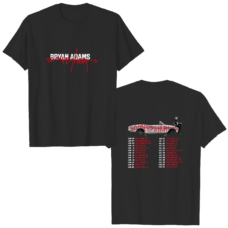 Bryan Adams So Happy It Hurts Tour 2023 Merch, Bryan Adams Tour 2023 ...