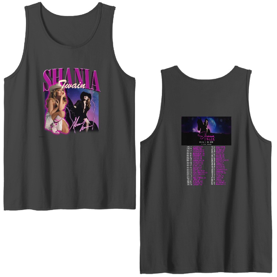 Shania Twain Queen Of Me Tour 2023 Double Sided Tank Tops, Shania Twain ...