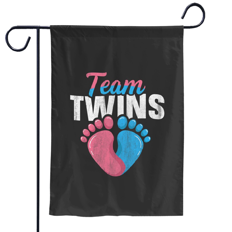 Team Twins Quote for a Gender Reveal Twin Mom and Twin Dad Garden Flags ...