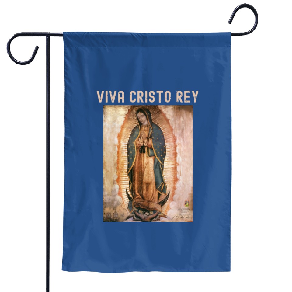 Viva Cristo Rey Catholic Cristeros Garden Flags | ID 12700157 by ...
