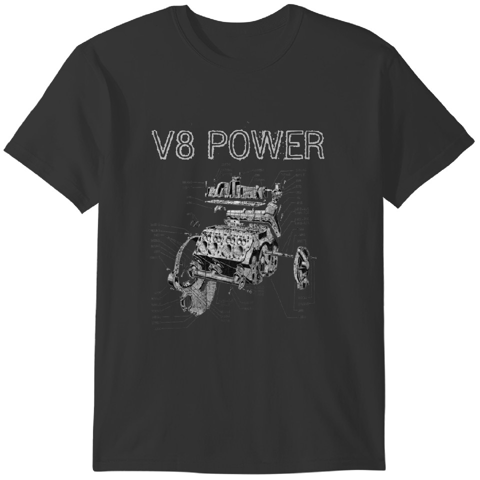 V8 Engine T Shirts Designed & Sold By Tinglan Jiang