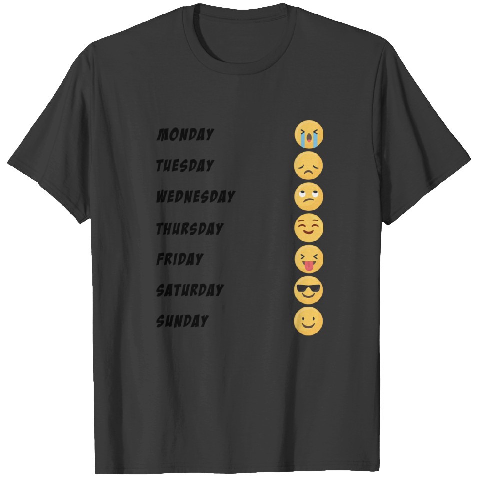 Emoji Days of the Week - Emoji Days Of The Week - T-Shirt | 29% OFF ...