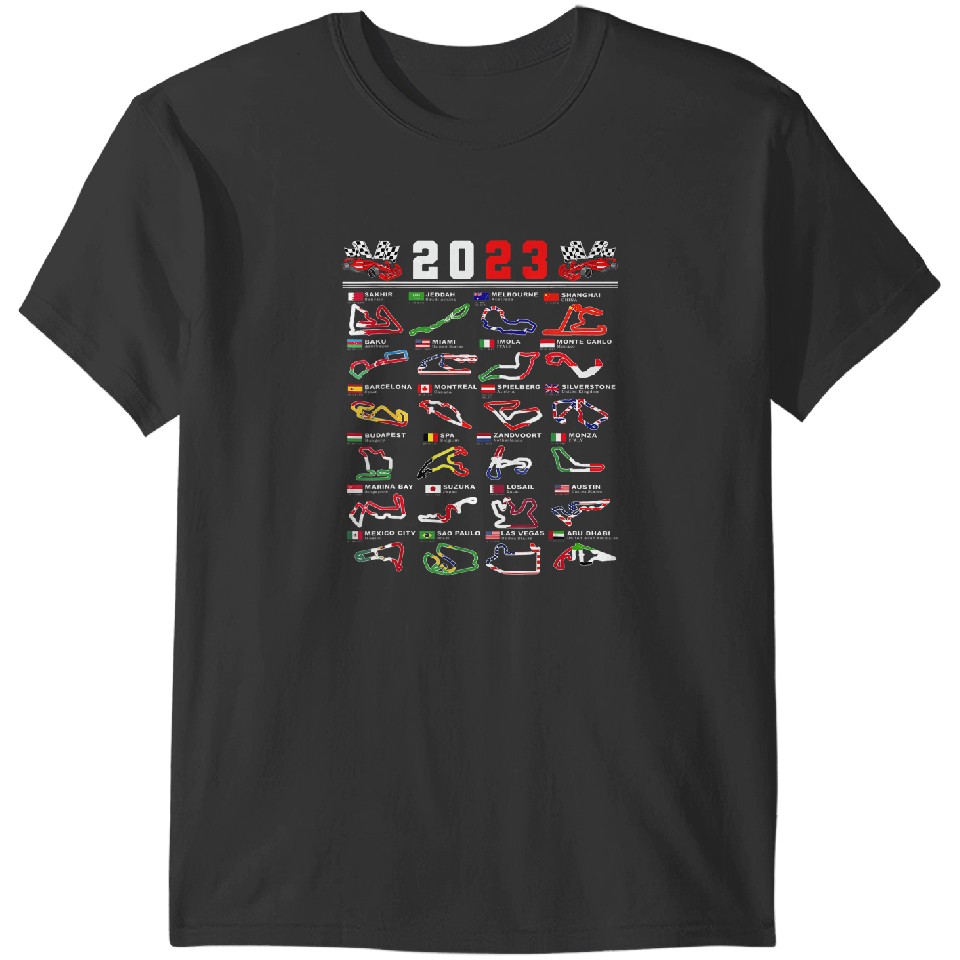 Formula Racing Open Wheel Race Car Fan 2023 World Circuits T-Shirts ...