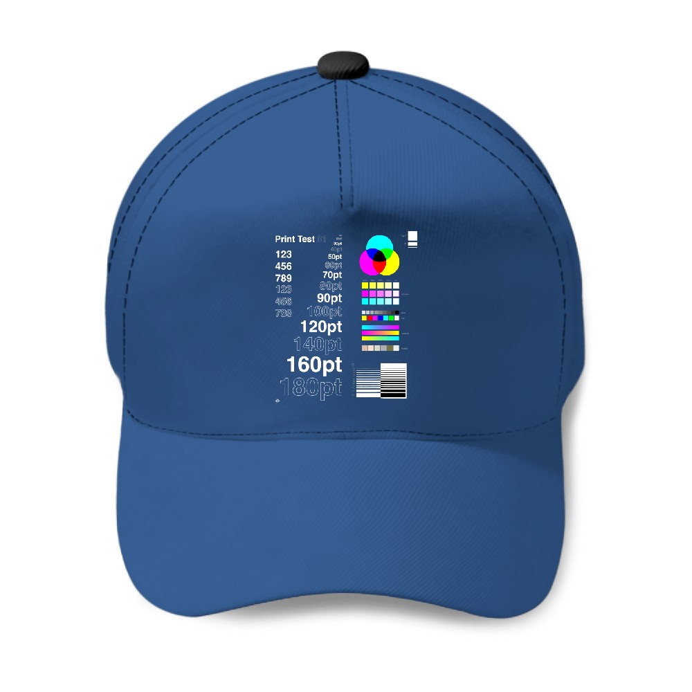 Mens CMYK Graphic Design Print Test Baseball Caps