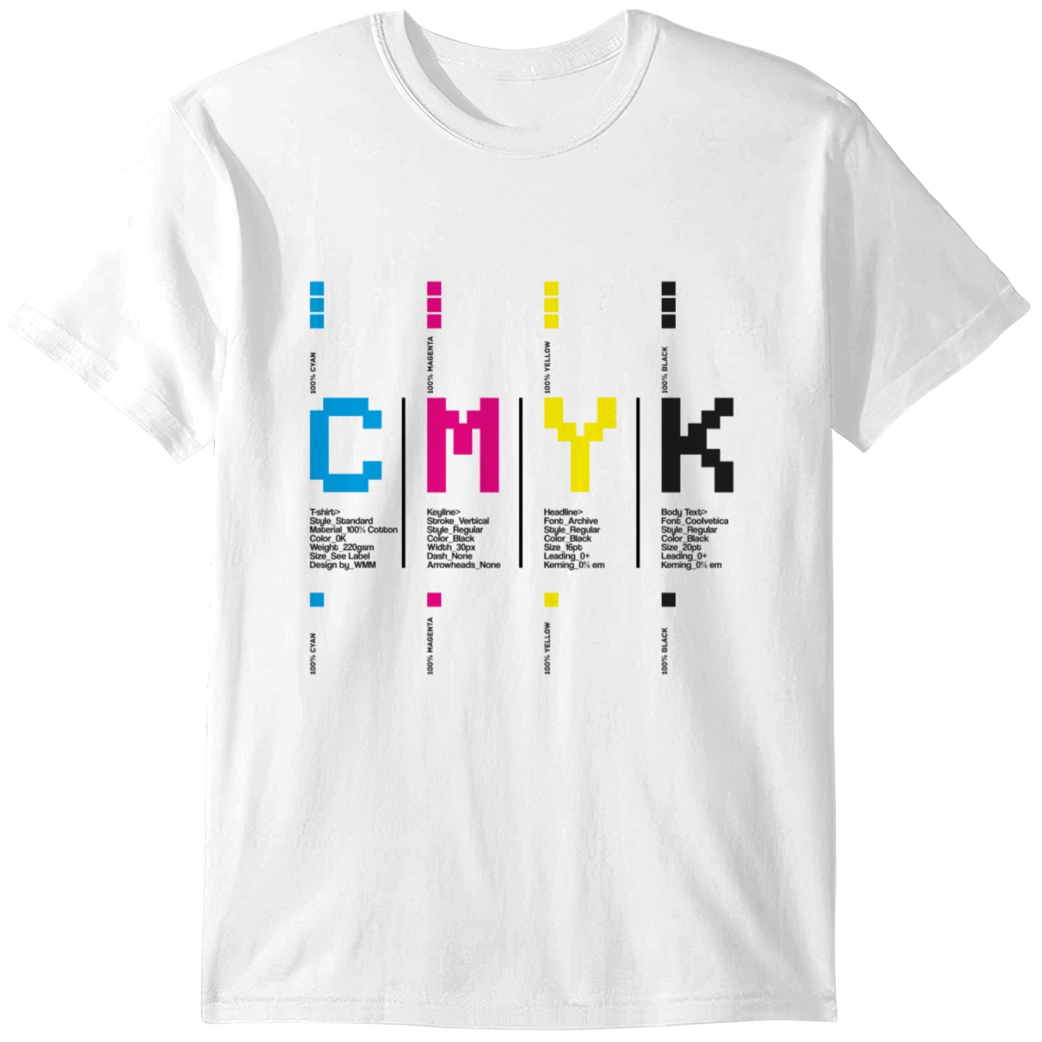 Color CMYK Graphic Design With Typeface Camisetas Clásicas