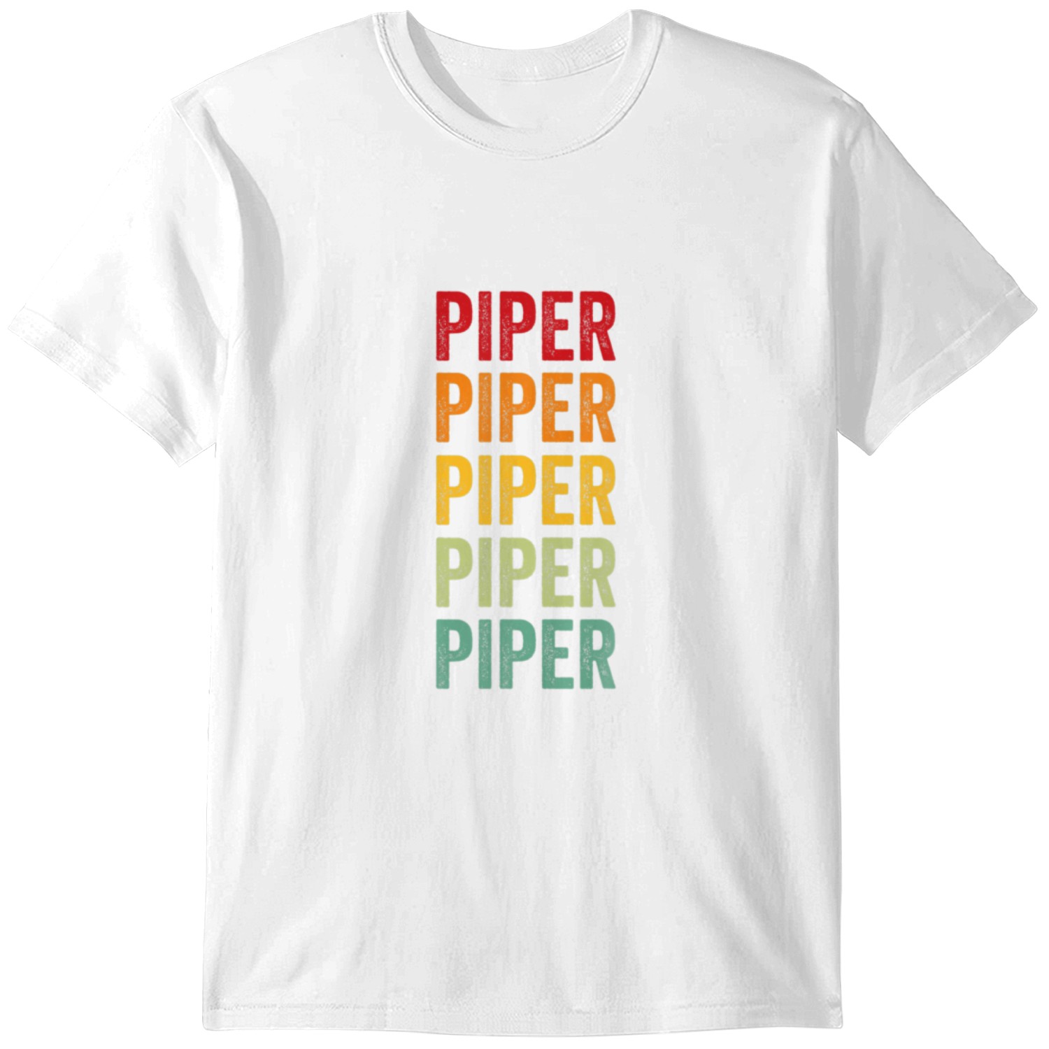Piper Rainbow Repetition Of Piper Name Text Camisetas Clásicas