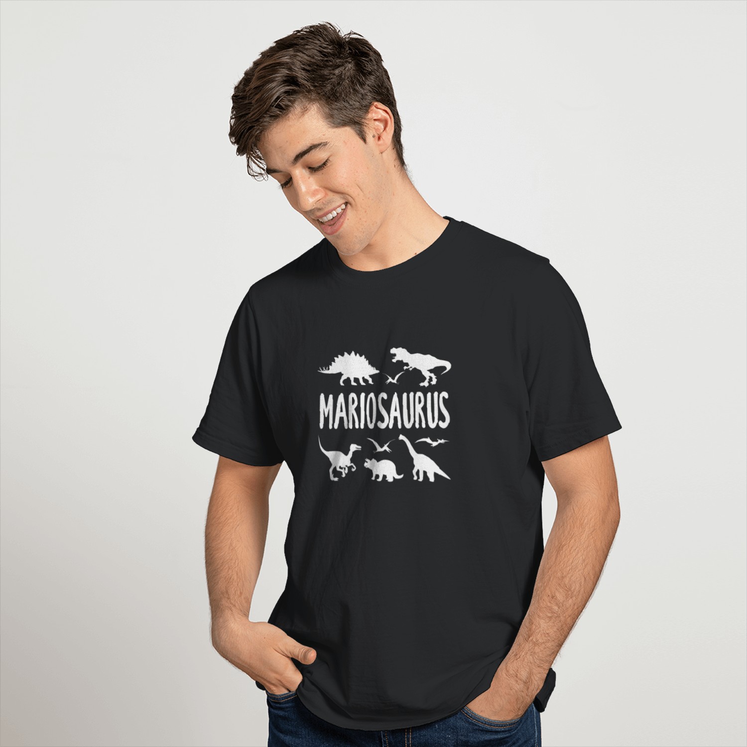 Dinosaur T Rex Mario Mariosaurus Boys Dino Name Camisetas Clásicas
