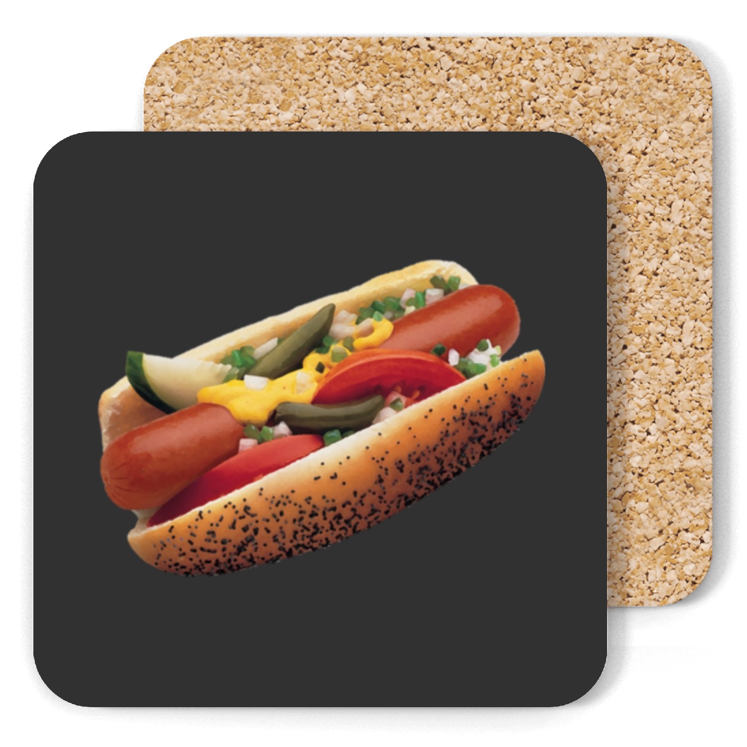 Chicago Style Hot Dog Art Design - Chicago Hot Dog - Coasters