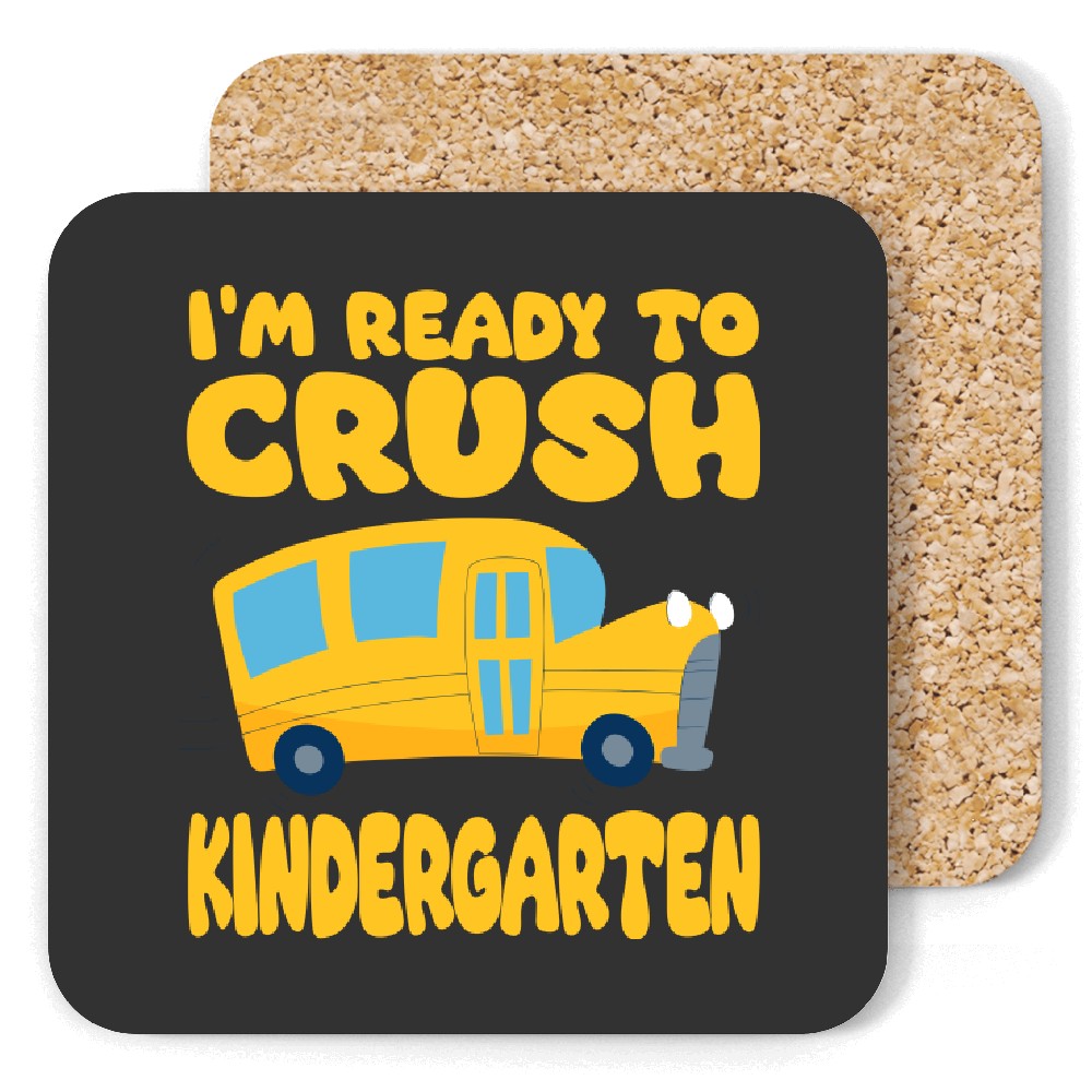 Back To School First Day Of Kindergarten School Bus Funny Coasters