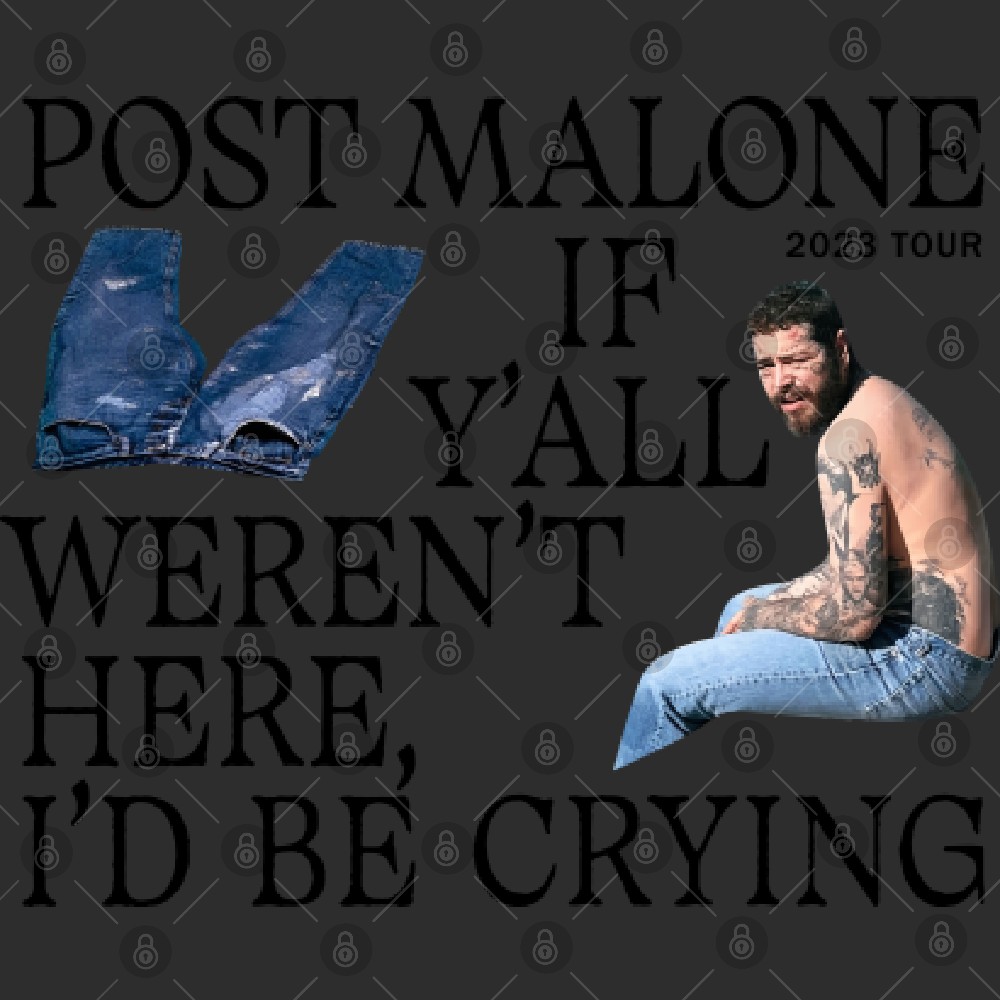 Post Malone 2023 Tour Shirt, Post Malone If Y'all Weren't Here I'd Be ...