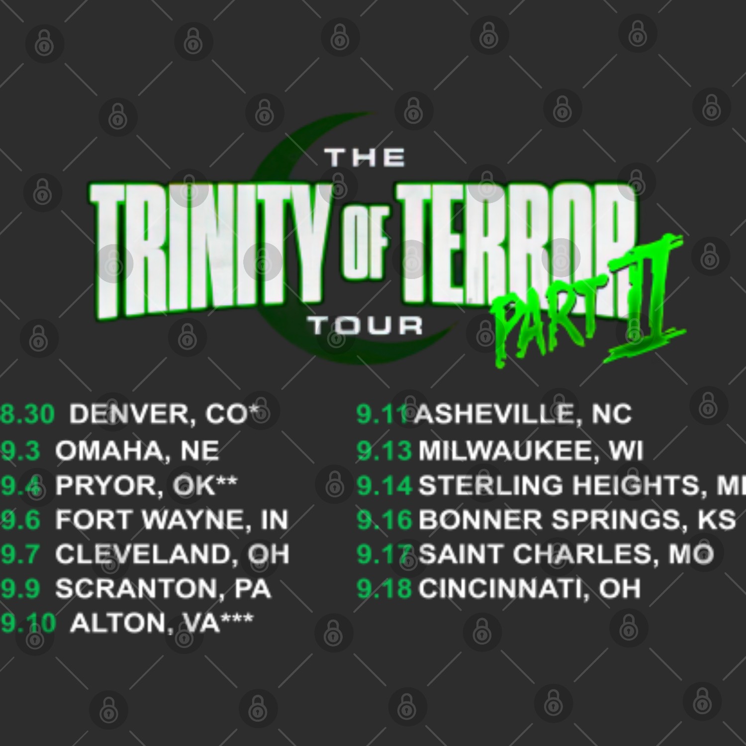 Trinity Of Terror Tour Shirt Part 2, Rock Band Shirt