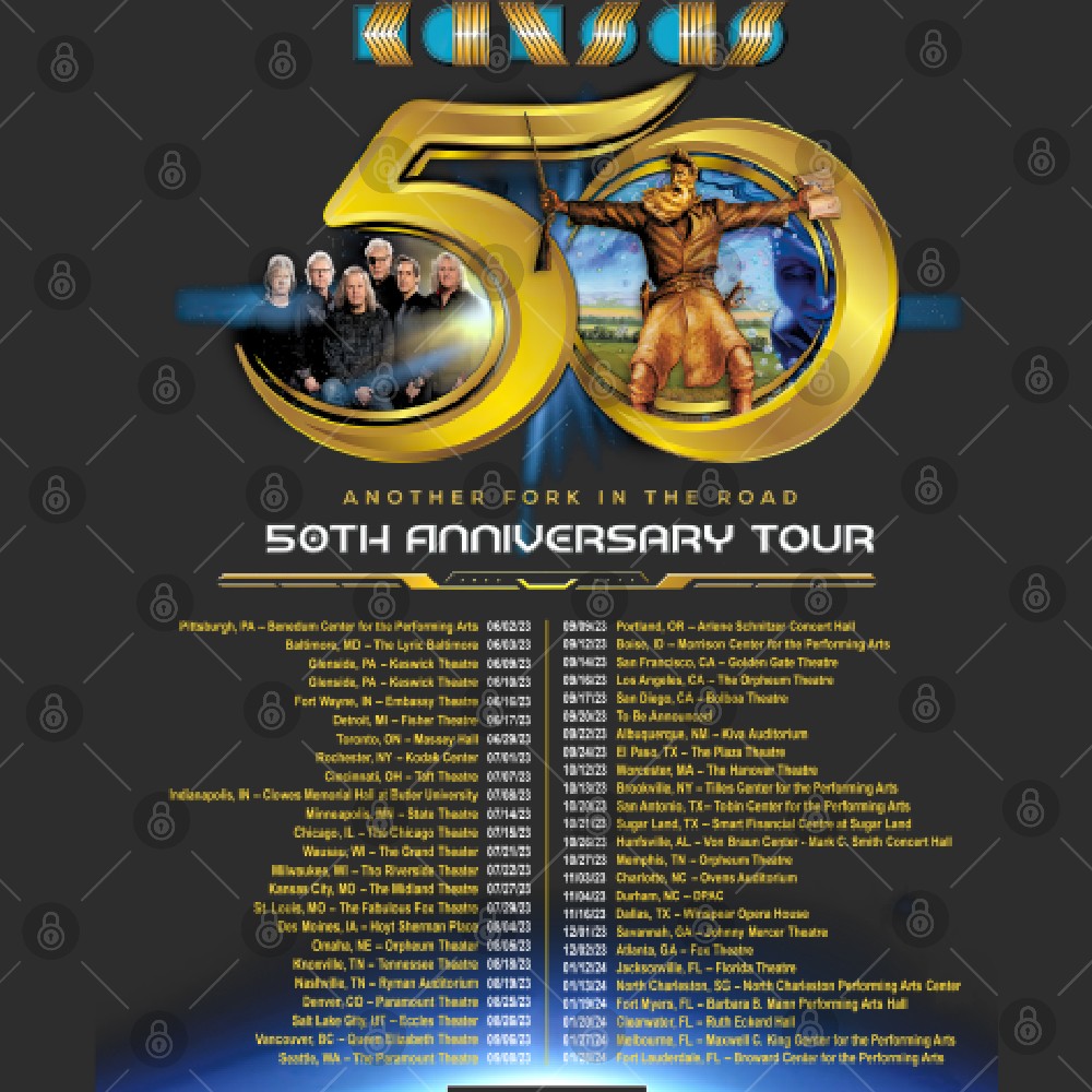 Kansas Rock Band 50th Anniversary Tour 2023, Kansas Band 2023 Tour, Another Fork In The Road Shirt