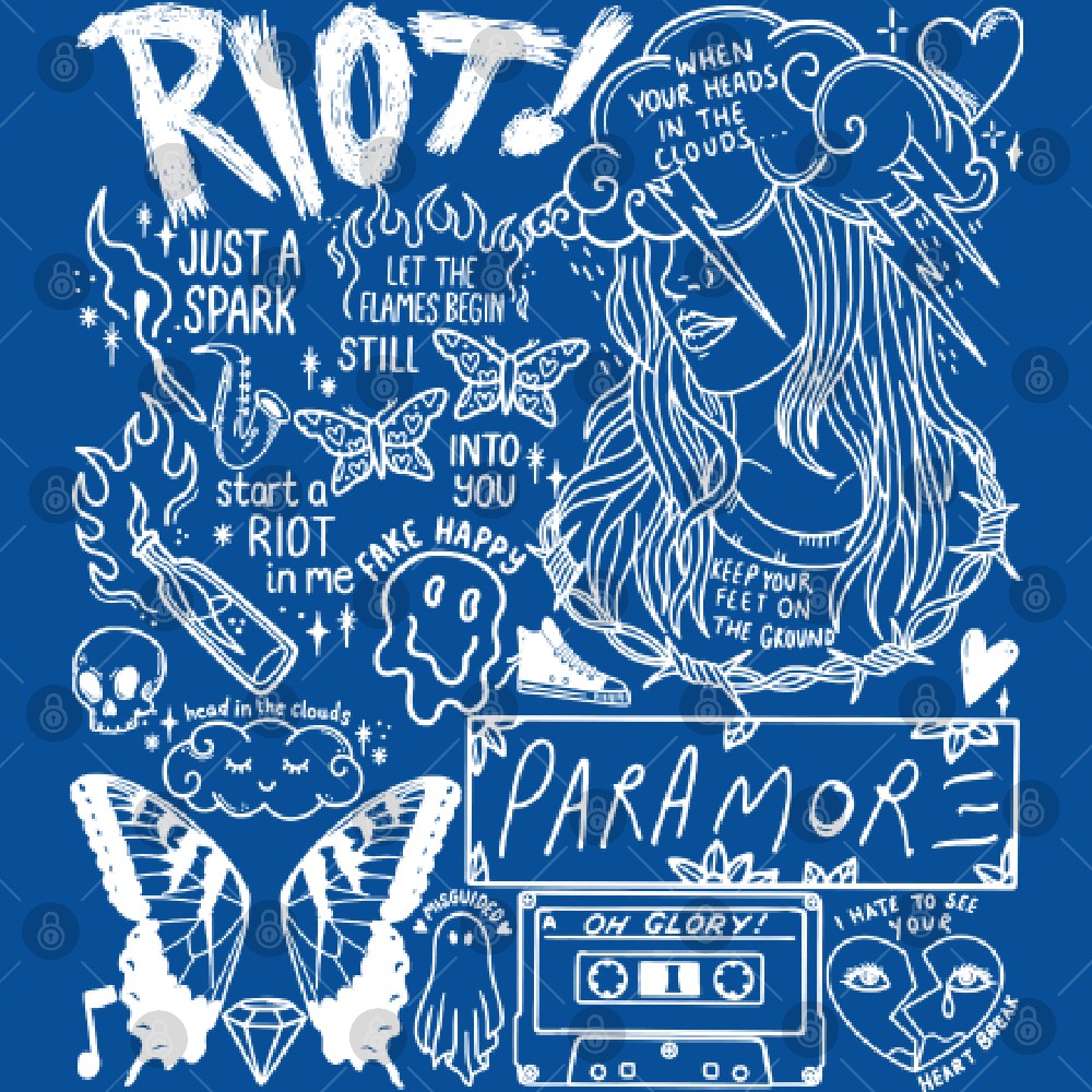 Paramore Doodle Art Shirt, 2 Side Vintage Paramore Album Lyric Merch Tee