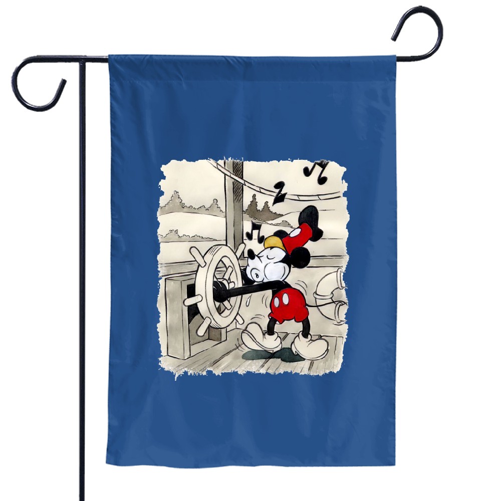 Steamboat Willie Mickey Mouse Garden Flags, 1928 Mickey Mouse Garden Flags, Vintage Mickey Mouse ...