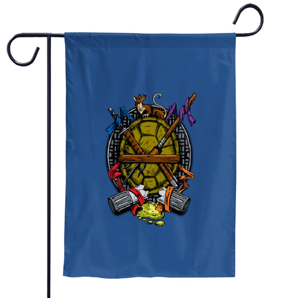 Turtle Family Crest - Full Color By DJKopet Garden Flags