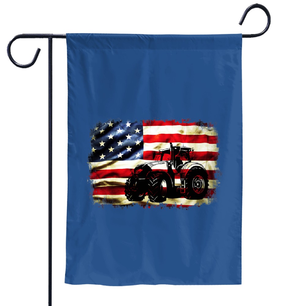 Tractor Driving Farm Tractor Vintage American Flag Farming Agriculture ...