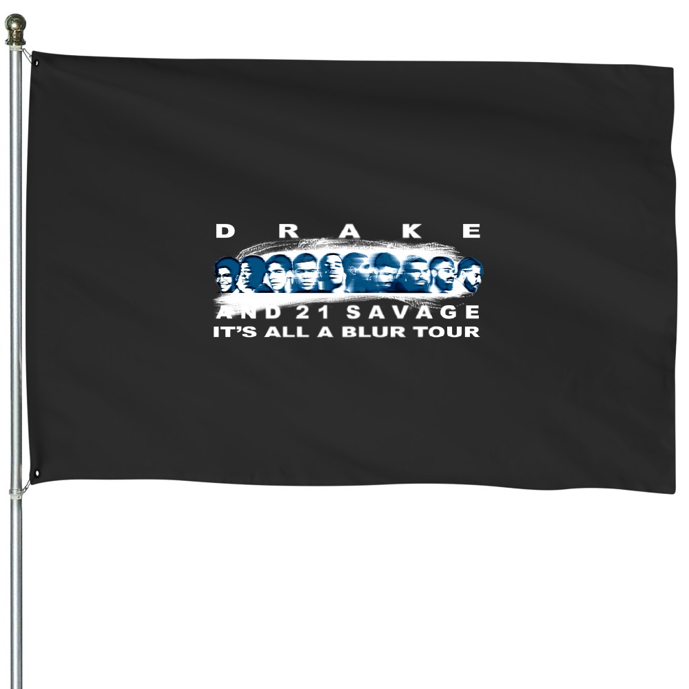 Drake It's All A Blur Tour 2023 House Flags V4, 21 Savage Drake Vintage ...