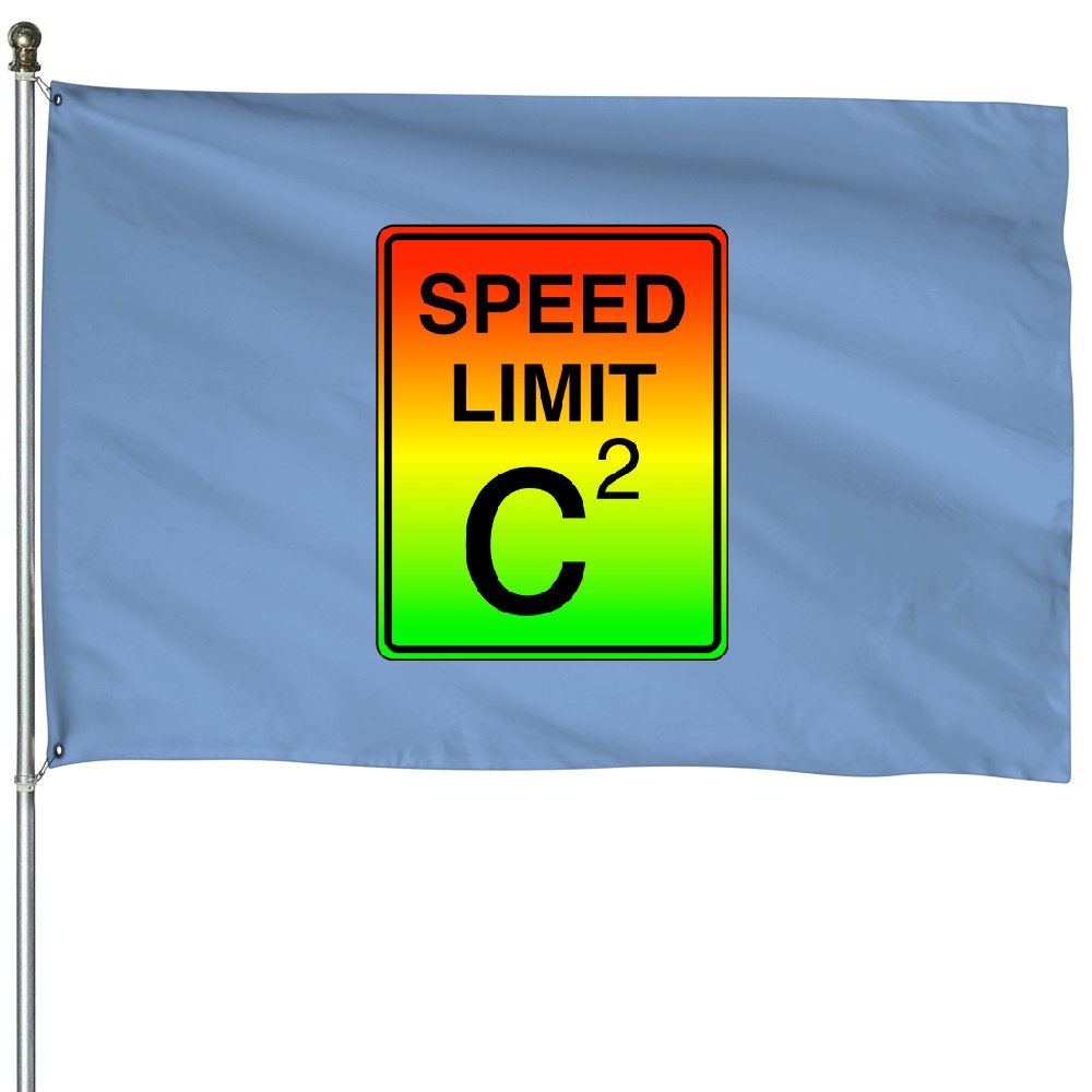 Speed Limit C-Squared Sign With Stoplight Colors House Flags