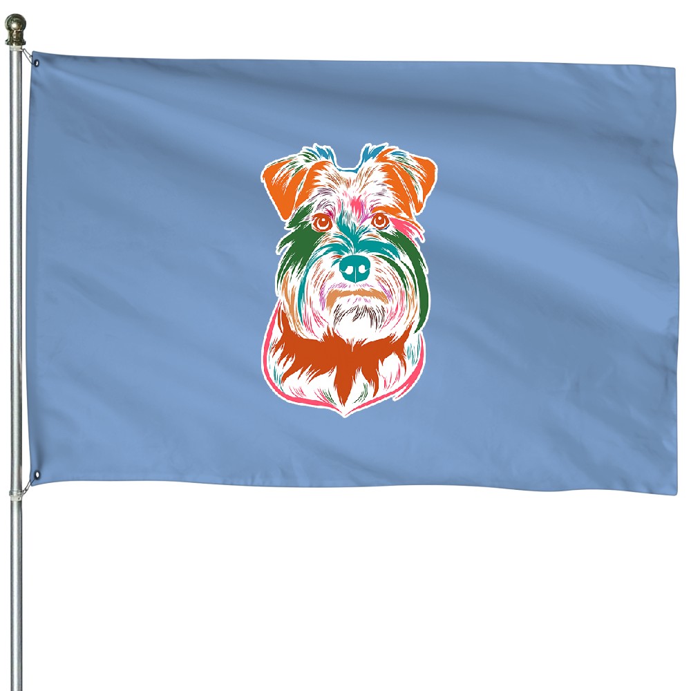 Dog Schnauzer Miniature Schnauzer Colorful Portrait Miniature Schnauzer ...