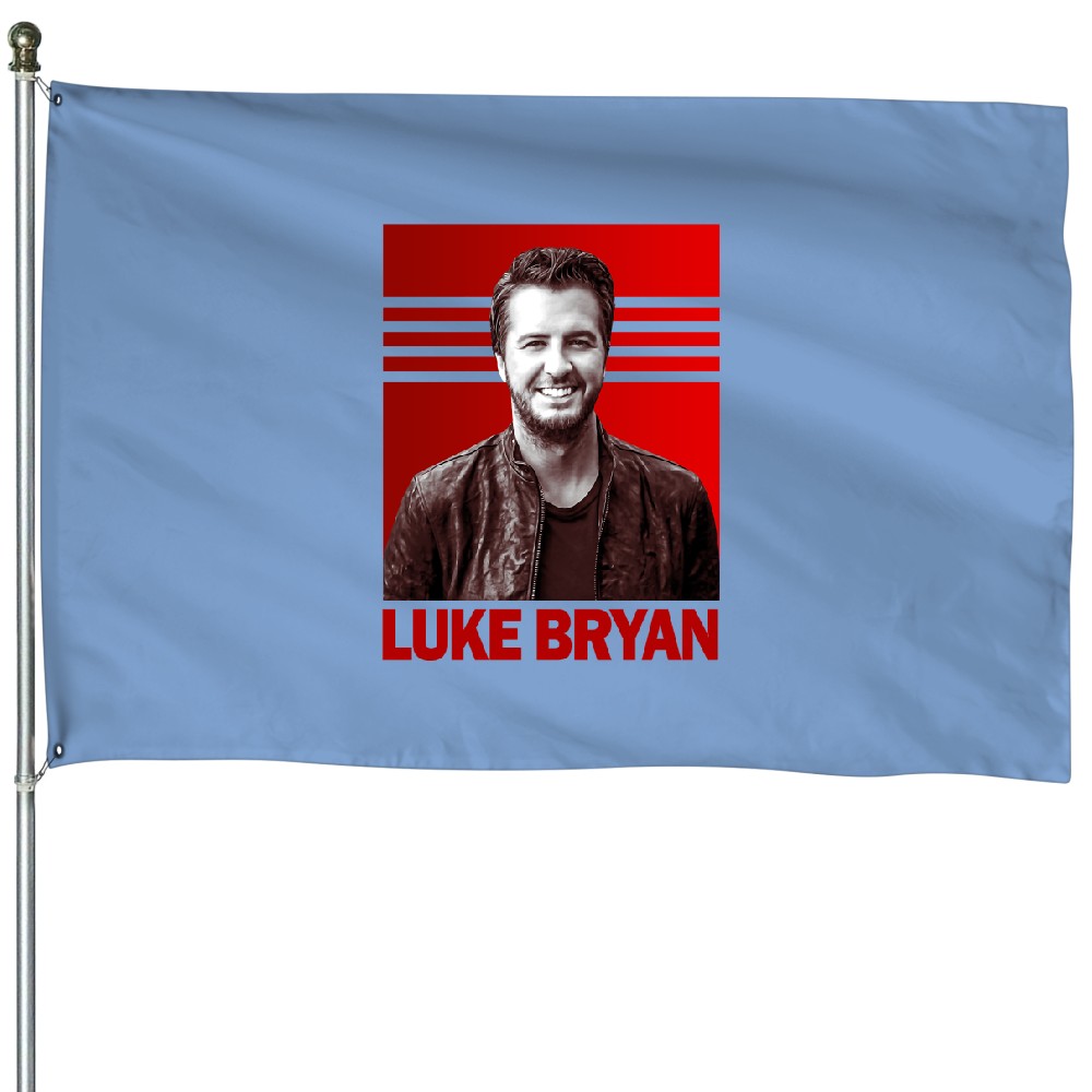 Retro Luke Bryan 8s Aesthetic Fan Art Tribute House Flags