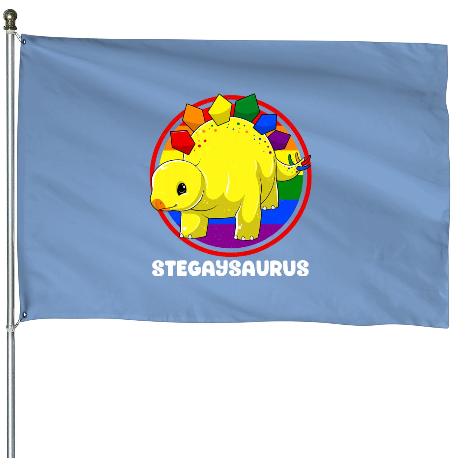 Stegaysaurus Gay Stegosaurus LGBTQ Dinosaur Gay Pride Month House Flags