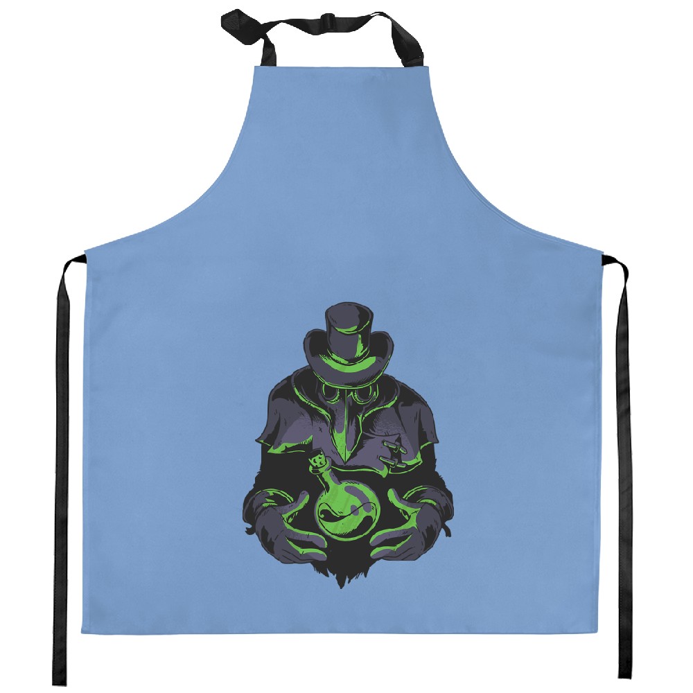Plague Doctor Green Potion Kitchen Aprons