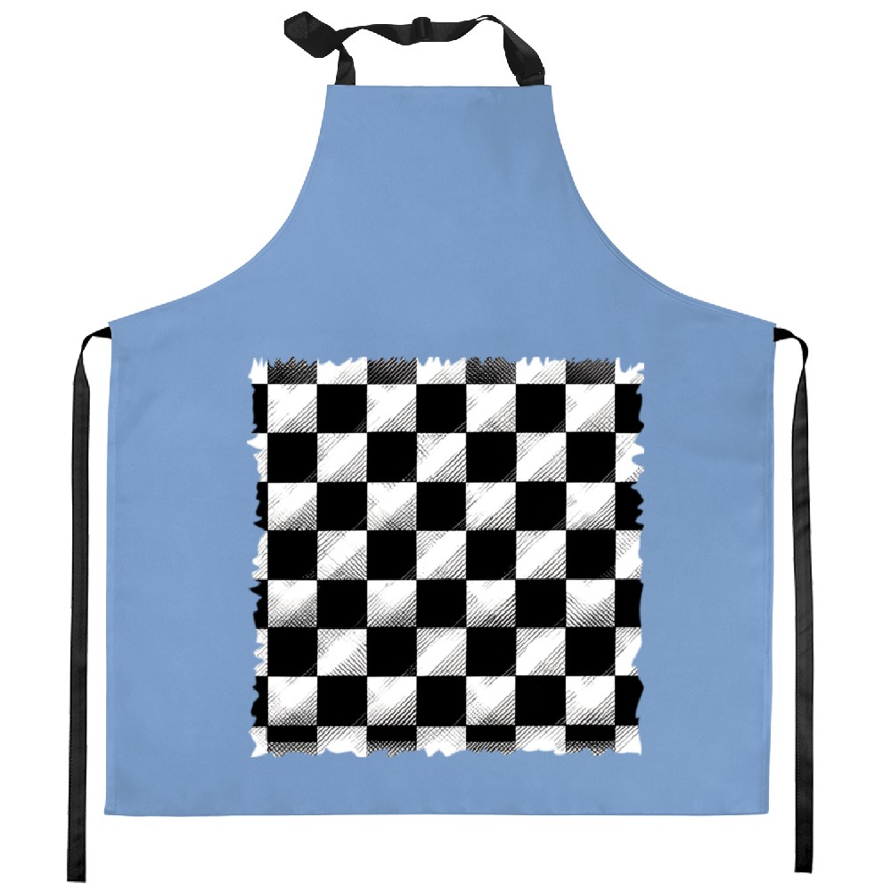 Black White Checkered Pattern A- Kitchen Aprons