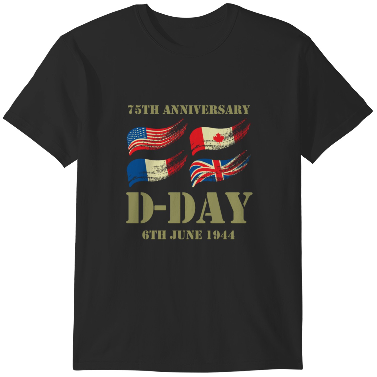 75 Jahre D Day Jubiläum WWII 2. Weltkrieg Allianz T-shirt