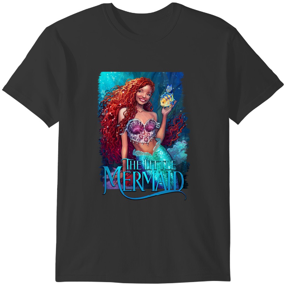 Black Little Mermaid Tee Shirt, Halle Bailey, The Little Mermaid Shirt