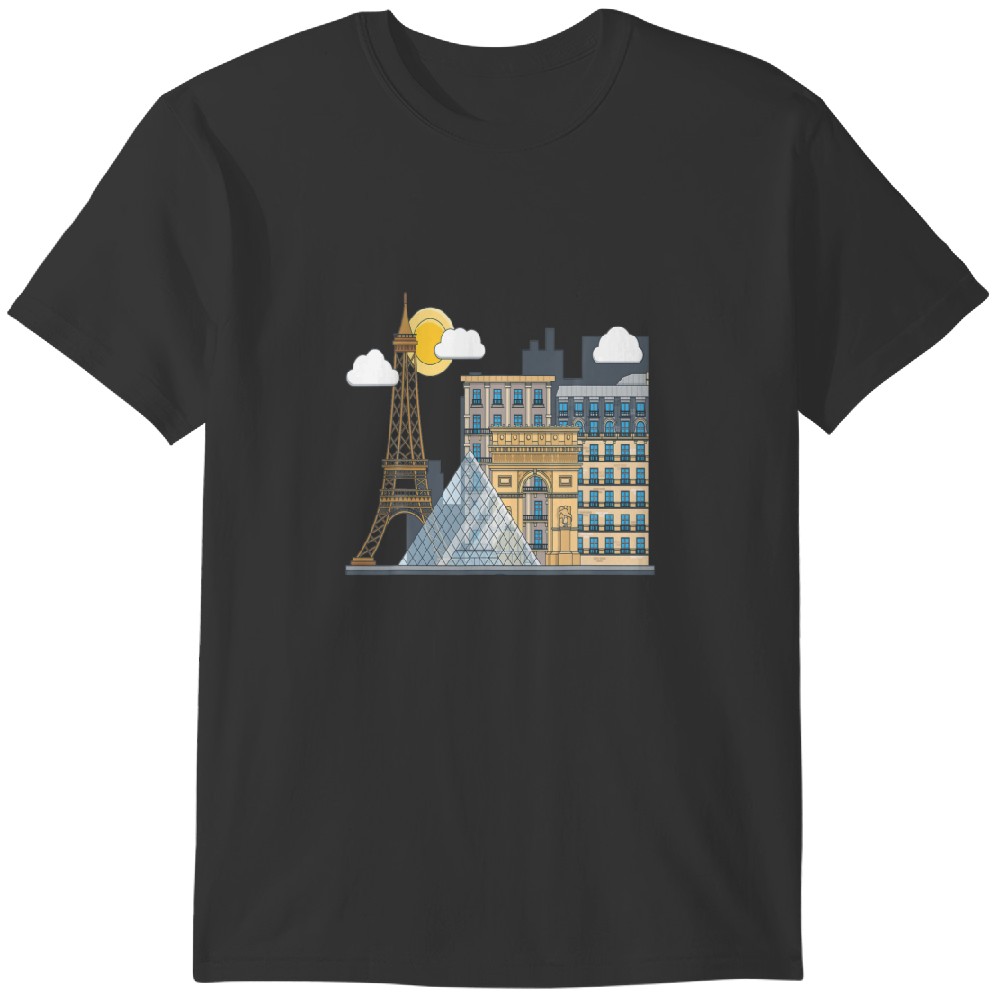 The Famous Buildings Of Paris - The Eiffel Tower - T Shirts