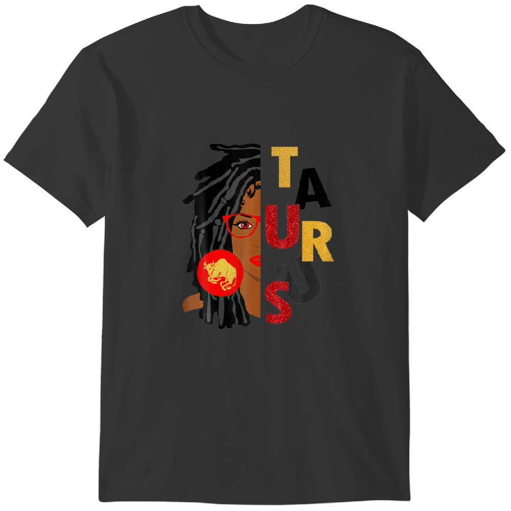 Womens Taurus Girl Afro Locs Girl Zodiac Signs Bir T Shirts