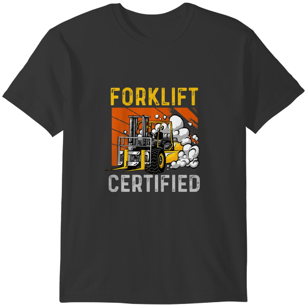 Mens Retro Forklift Certified Forklift Operator Li T Shirts