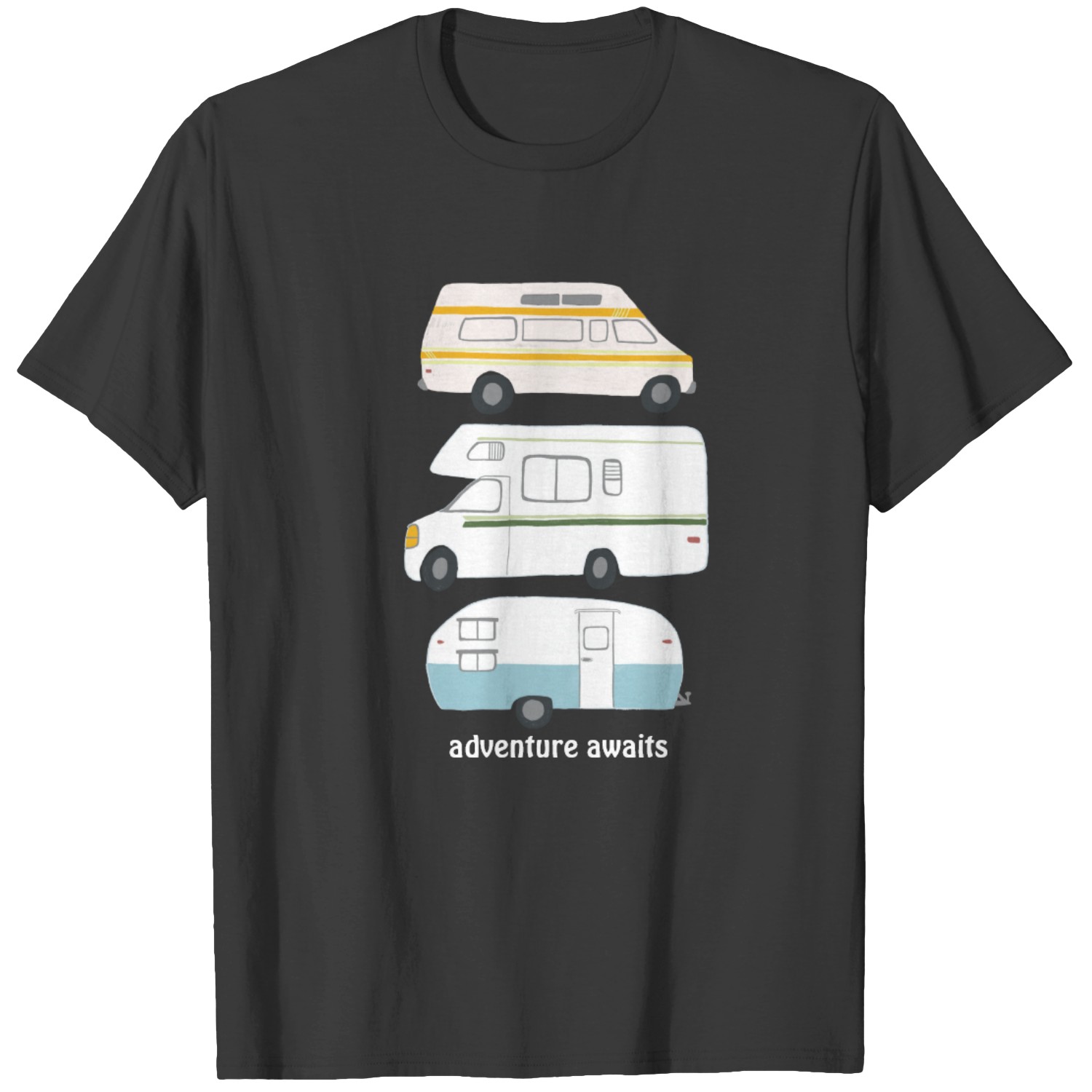 Vintage Campervan Trailer Vanlife RV Adventure T-shirt