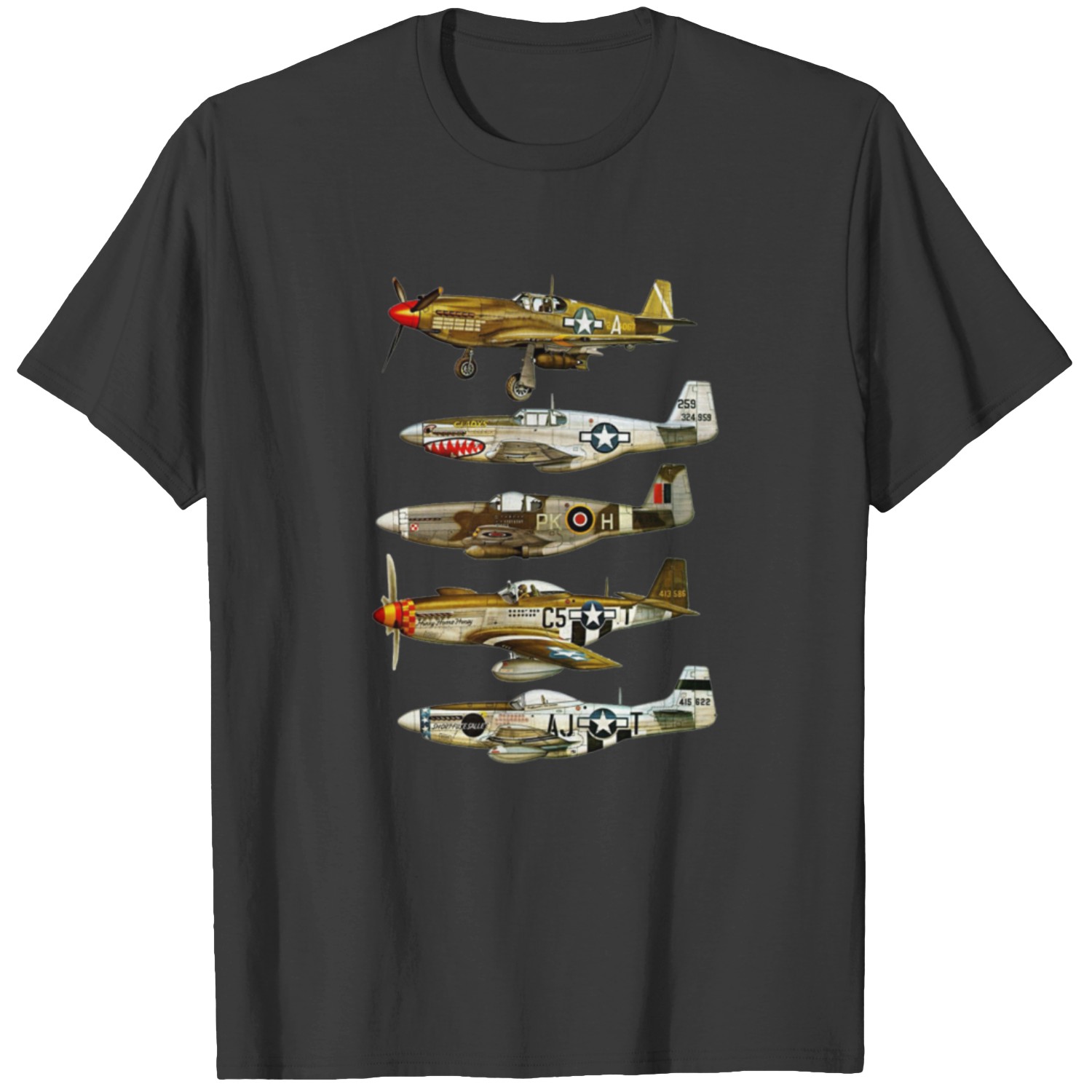 North American P-51 Mustang WW2 Fighter - P 51 Mustang - T-Shirt