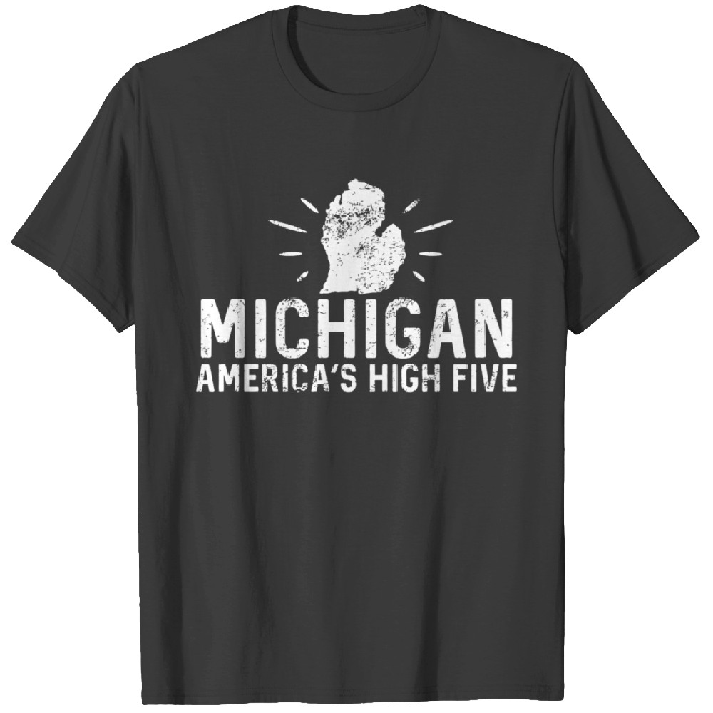 Michigan America'S High Five Michigander Gift Funn T-shirt